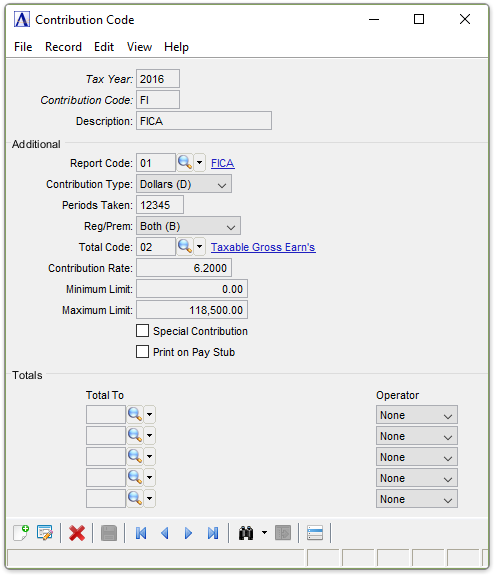 PR - Contribution Codes