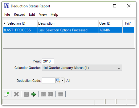 PR - Deduction Status Report