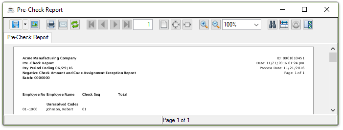 PR - Pre-Check Report