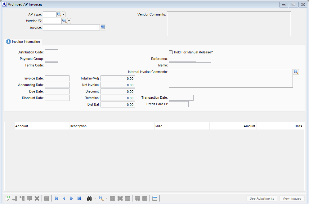 AP - Archived AP Invoice Inquiry