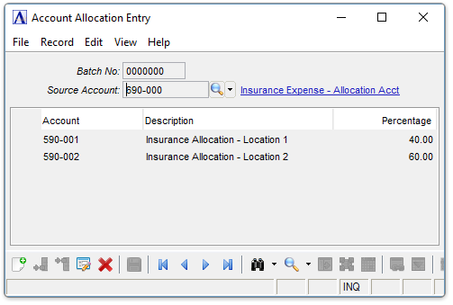 GL - Account Allocation Entry