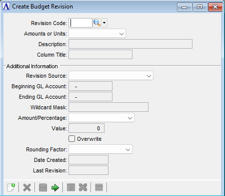 GL - Create Budget Revision