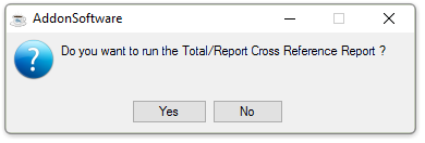 GL - Total/Report Cross Reference Report