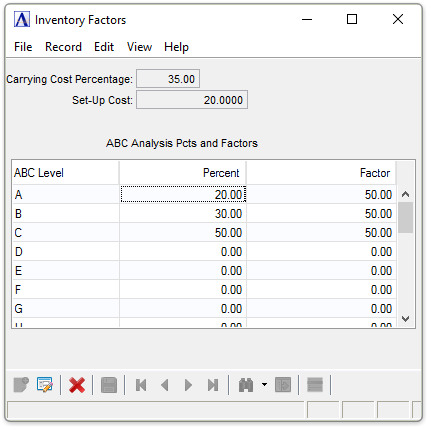 IV - Inventory Factors