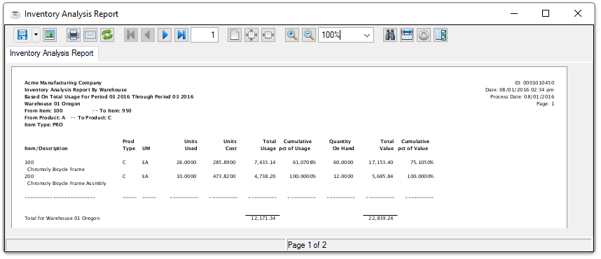 IV - Inventory Analysis Report
