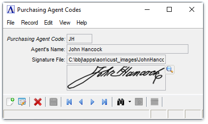 PO - Purchasing Agent Codes