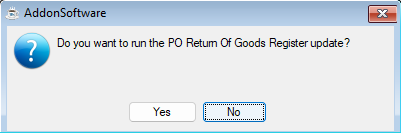 PO - PO Return of Goods Register
