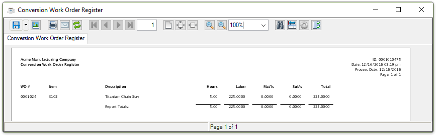 SF - Conversion WO Register